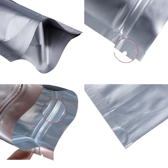 Silver Stand Up Pouches – Various Sizes - SAMPLES – Pick-a-Pouch