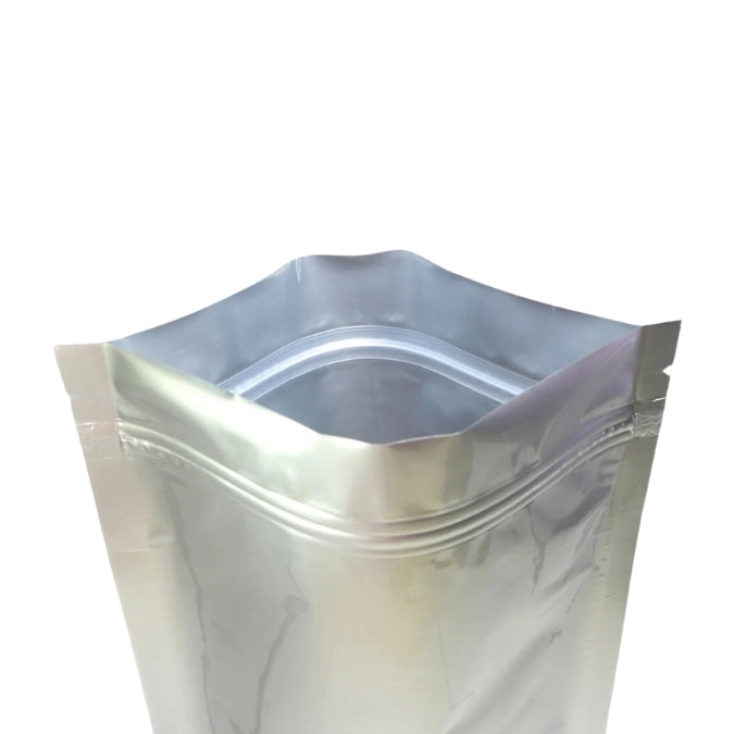 Silver Stand Up Pouches – Various Sizes - SAMPLES – Pick-a-Pouch